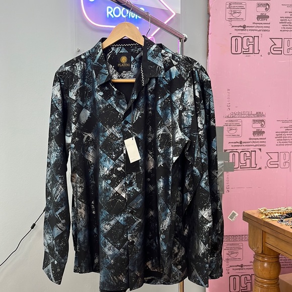 Platini | Shirts | Mens Platini Shiny Shirt | Poshmark